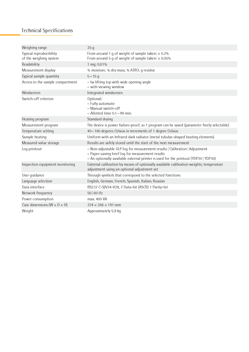 Infrared Moisture Analyzer MA35 Sartorius - BECTHAI